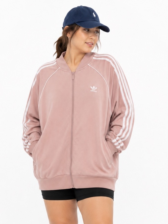 adidas | Jackets & Coats | Adidas 2xl Dusty Rose Velvet Track Jacket ...